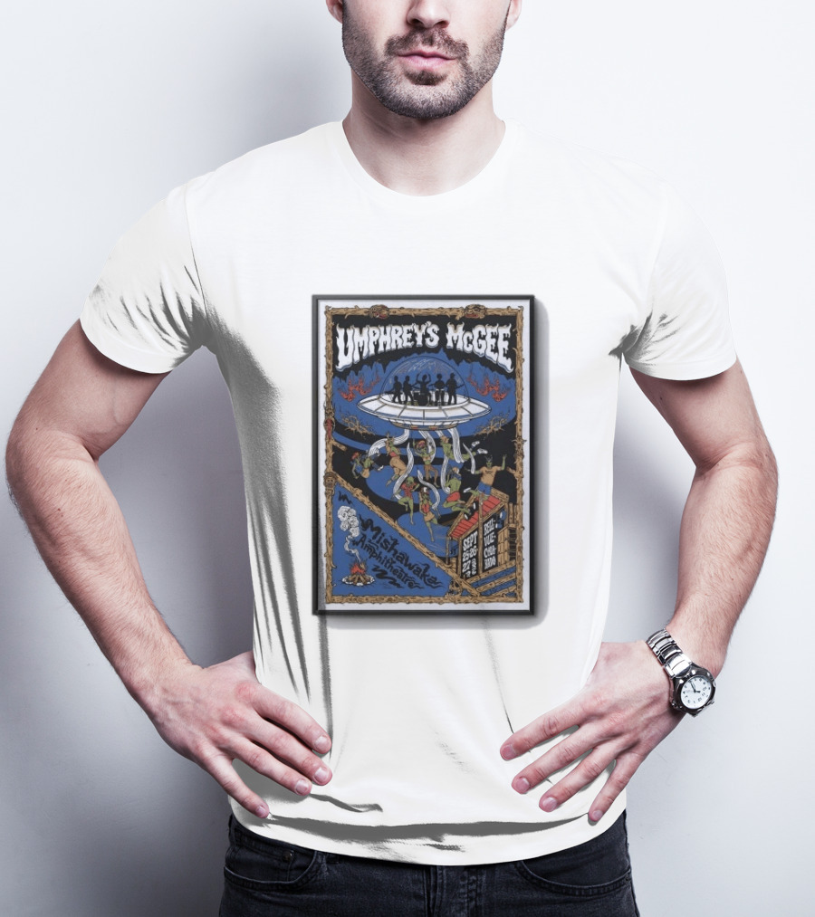 Umphrey's McGee Mishawaka Amphitheatre September 26 28 2026 Alien T-Shirt