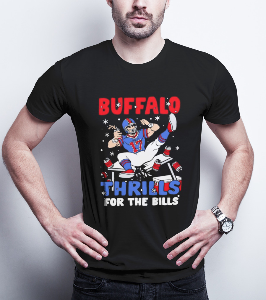 Buffalo Bills 17 Thrills Josh Allen Table Celebration T-Shirt