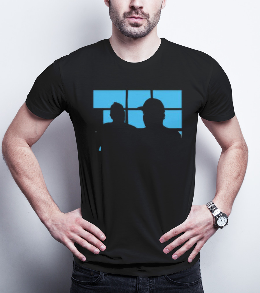 Daz Black Stars Store Shop Blue Off The Hook Black Silhouette Duo T-Shirt