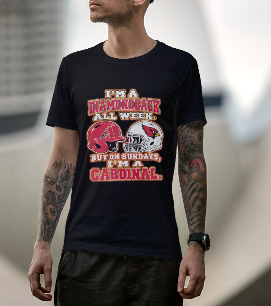 I'm A Diamondback All Week But On Sundays I'm A Cardinal Helmet T-Shirt