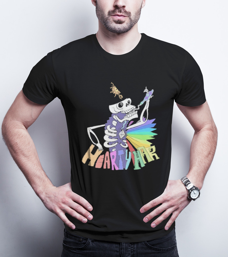 John Fogerty Hearty Har Colorful Skeleton With Rainbow T-Shirt