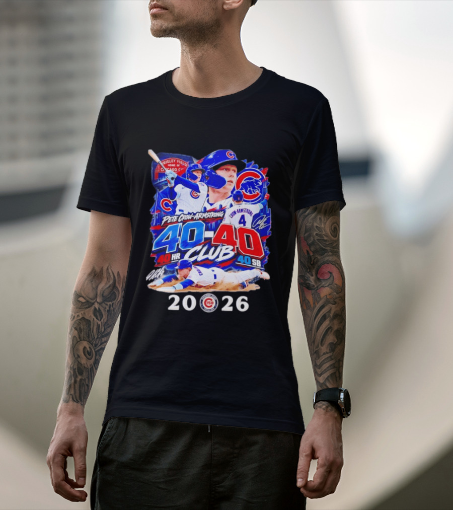 Pete Crow Armstrong 40HR 40SB Club Chicago Cubs 2026 T-Shirt
