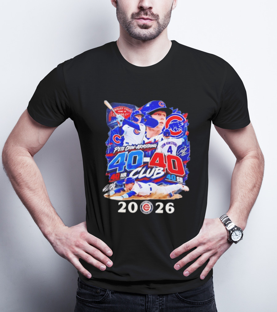 Pete Crow Armstrong 40HR 40SB Club Chicago Cubs 2026 T-Shirt