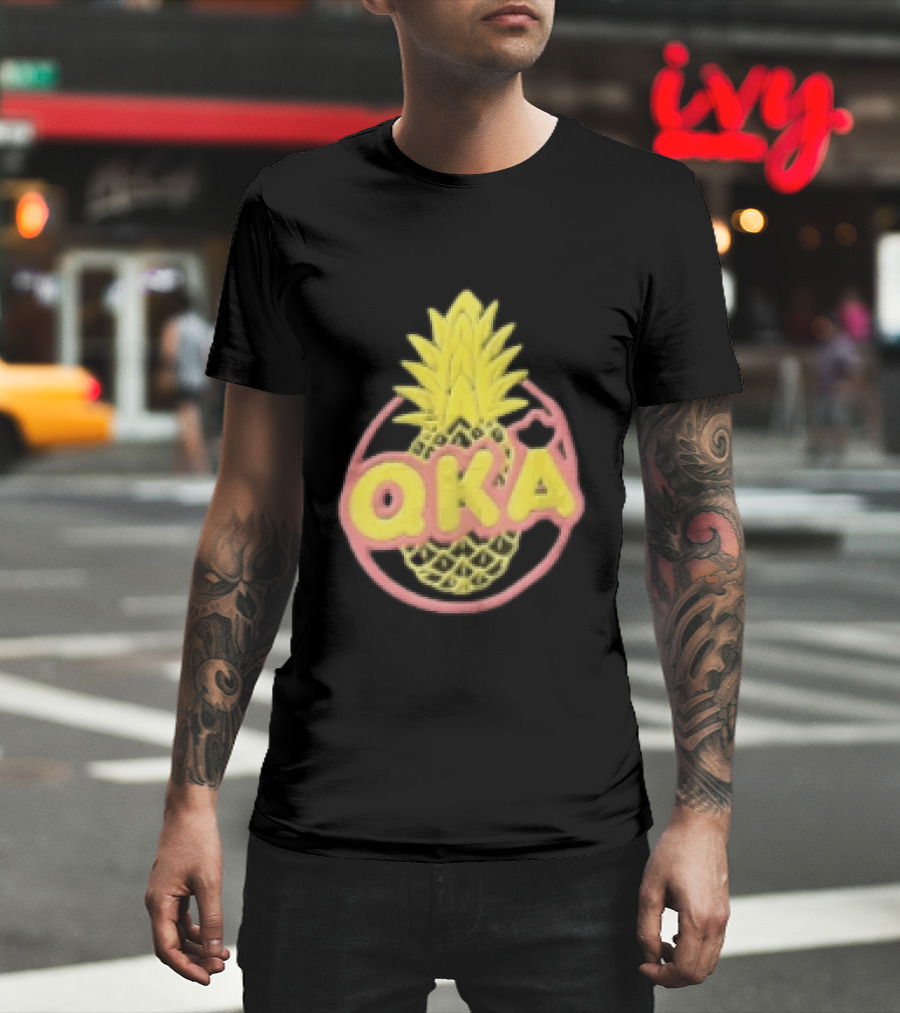 QKA Yellow Pineapple Inside Red Circle T-Shirt
