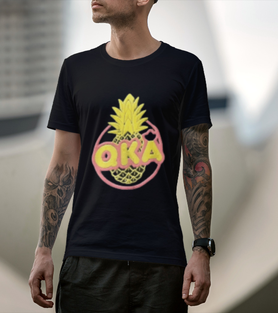 QKA Yellow Pineapple Inside Red Circle T-Shirt