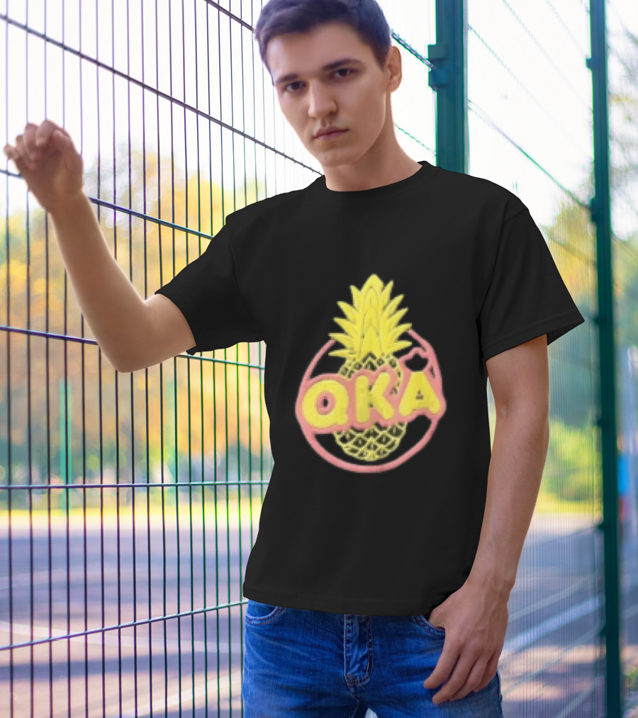 QKA Yellow Pineapple Inside Red Circle T-Shirt