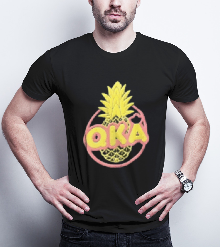 QKA Yellow Pineapple Inside Red Circle T-Shirt