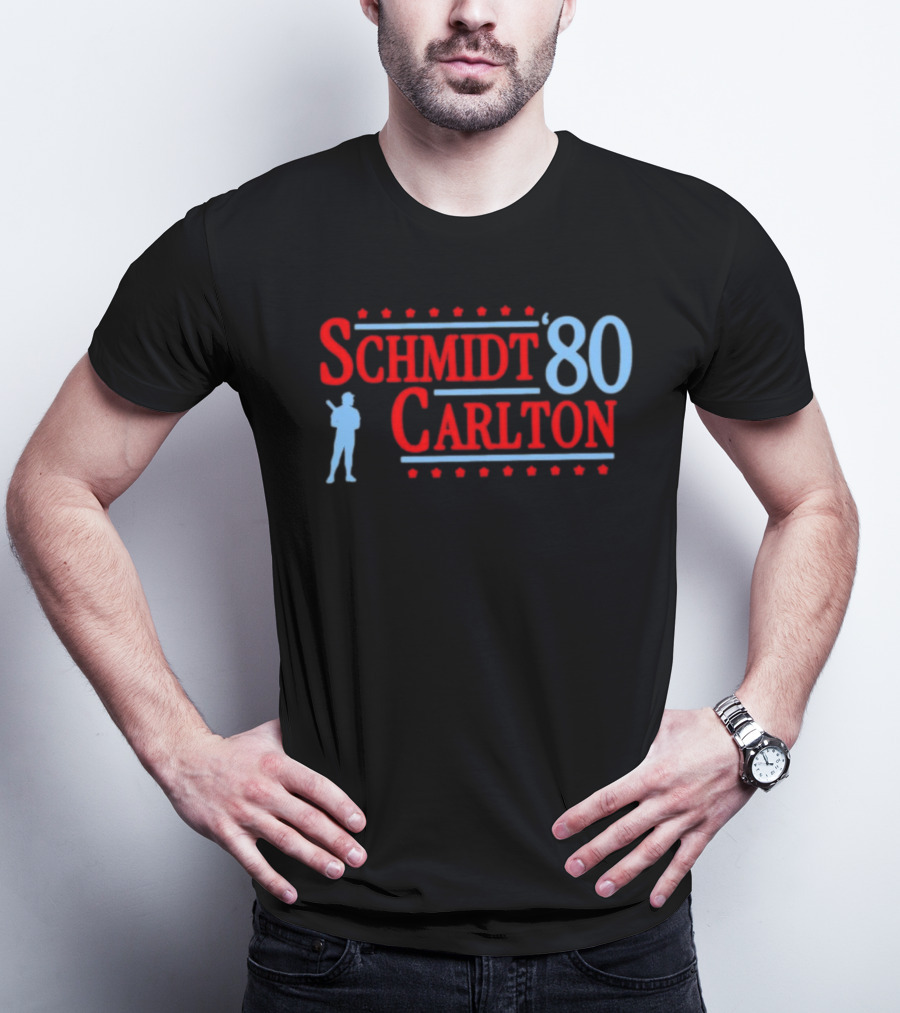 Schmidt Carlton '80 Philadelphia Phillies Baseball Legends T-Shirt