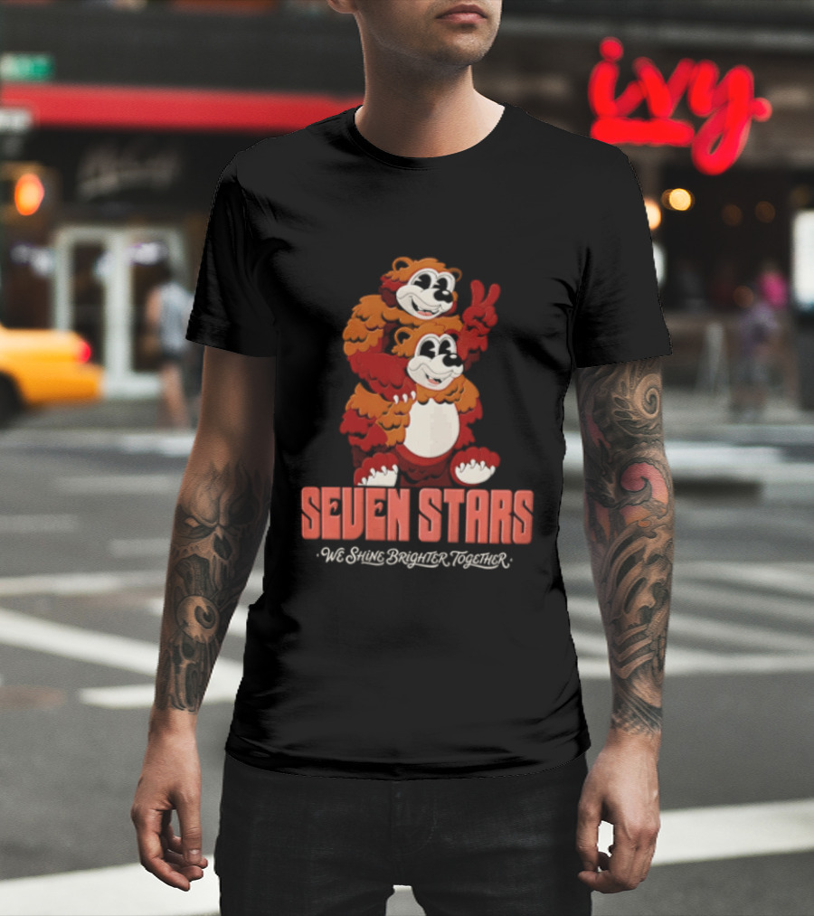 Seven Stars Piggy Back Bears We Grant Dragon Power T-Shirt