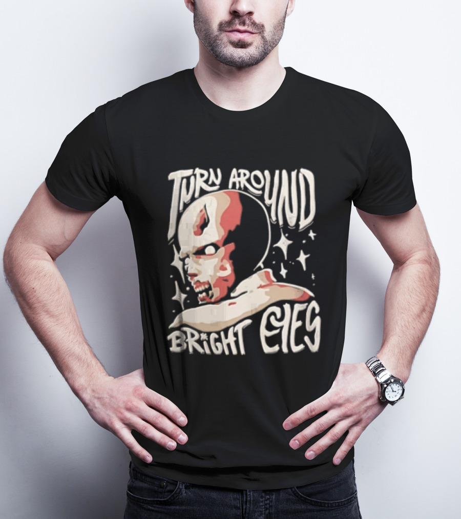 Turn Around Bright Eyes Zombie Face Stars T-Shirt