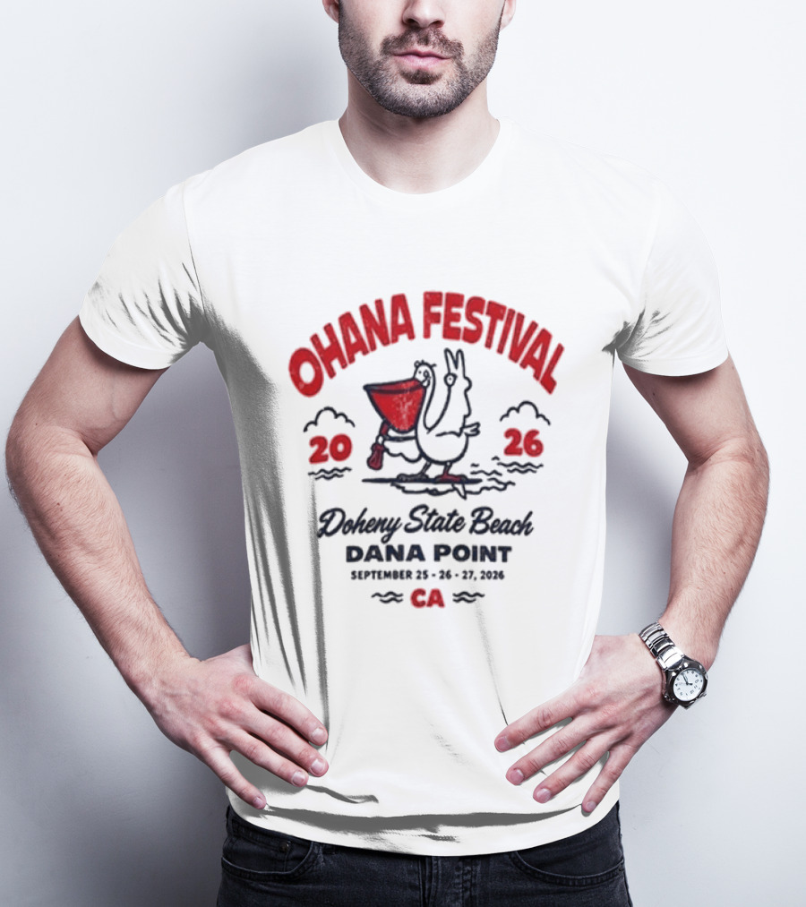 Ohana Festival 2026 Doheny State Beach Dana Point September 25 27 CA Surf Pelican T-Shirt