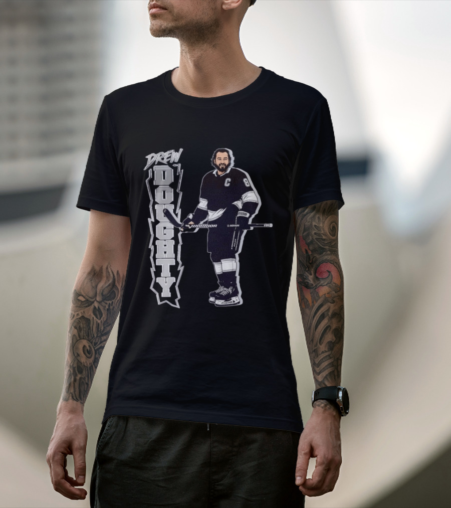 Drew Doughty Captain 8 Los Angeles Kings Hockey Vertical T-Shirt