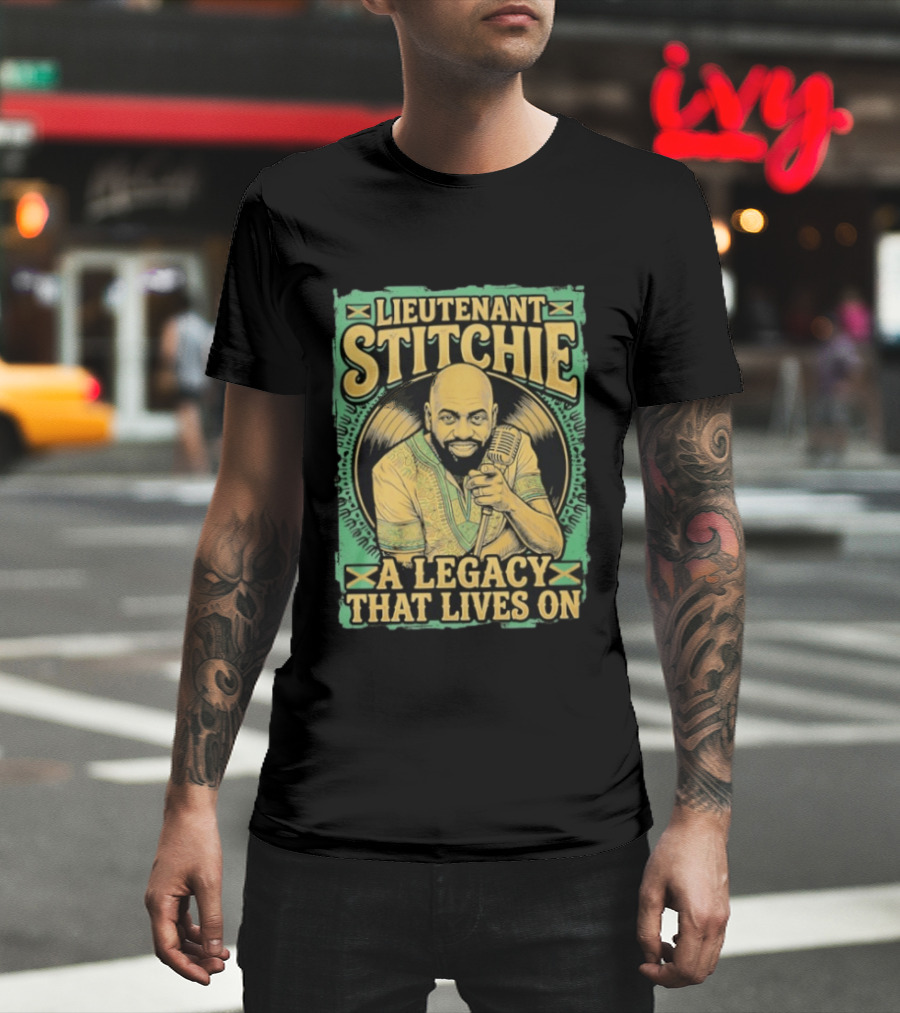 Lieutenant Stitchie A Legacy That Lives On Microphone Reggae T-Shirt