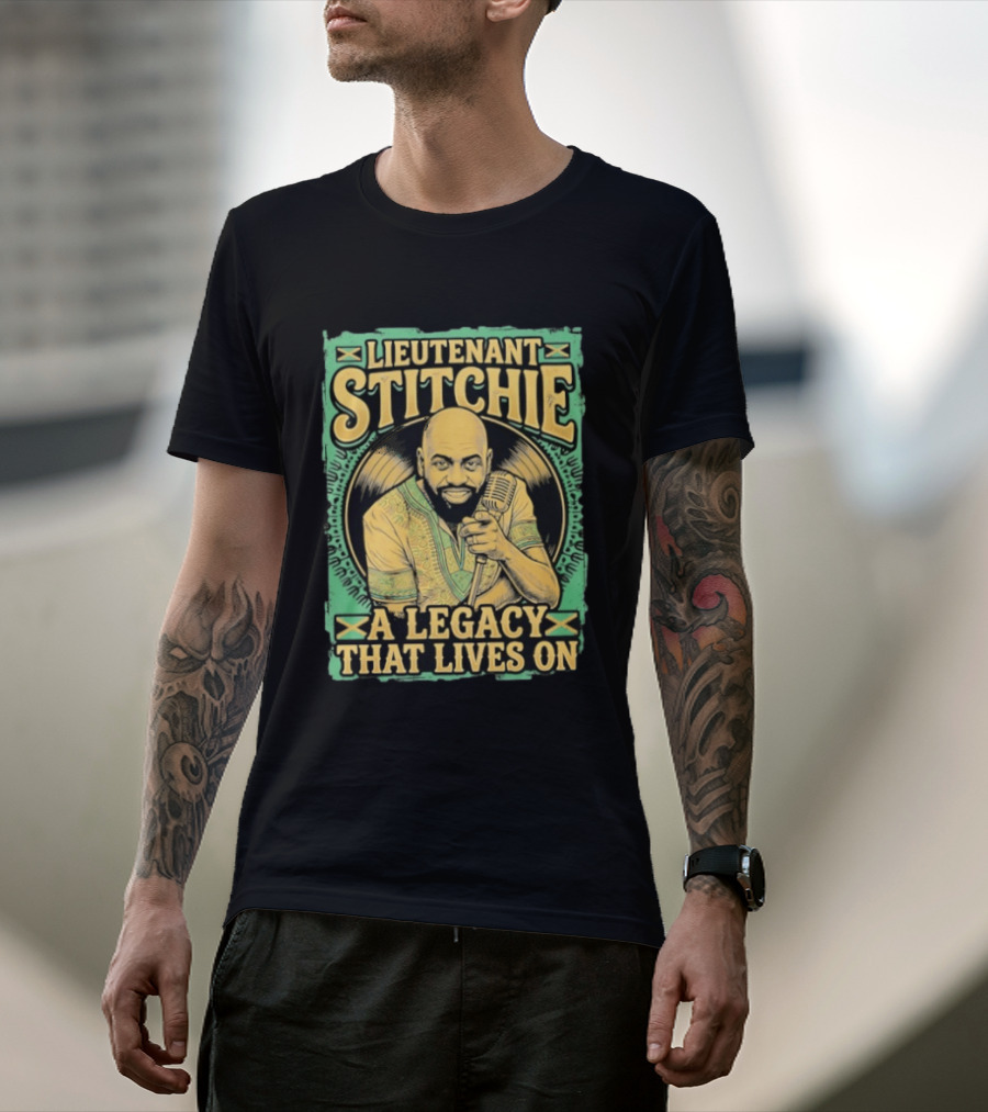 Lieutenant Stitchie A Legacy That Lives On Microphone Reggae T-Shirt