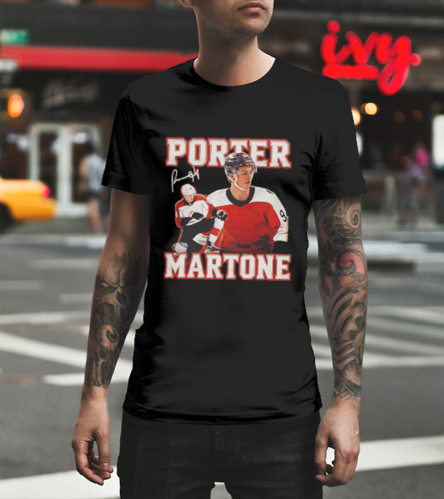 Porter Martone Philadelphia Flyers Hockey Player 9 Signature T-Shirt