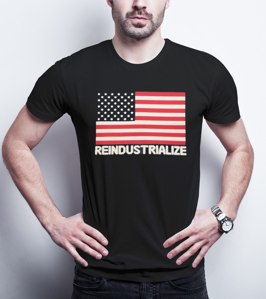 Reindustrialize United States Flag Stars And Stripes T-Shirt