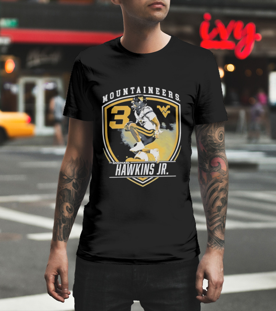 Mountaineers Hawkins Jr. 3 West Virginia WV T-Shirt
