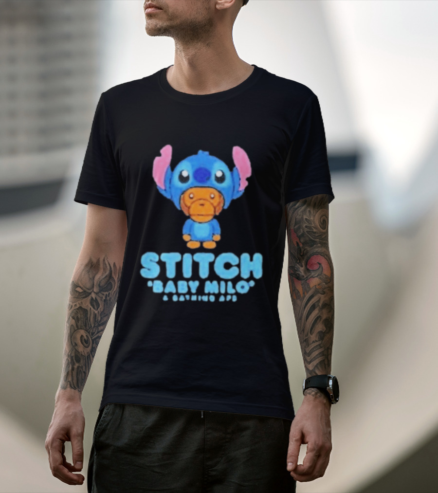 Original Bape X Disney Stitch Baby Milo Collaboration 2026 T-Shirt
