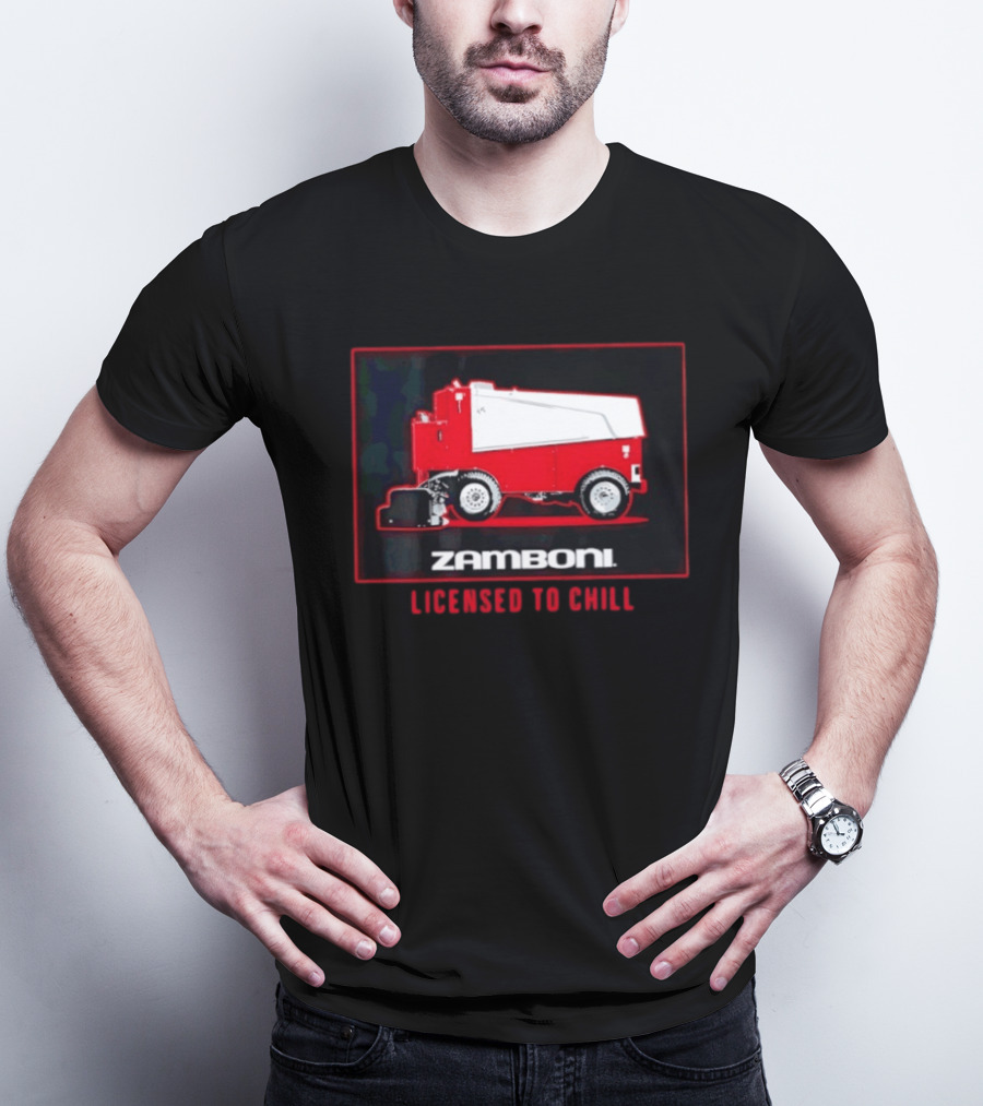 Zamboni Licensed To Chill Red Ice Resurfacer T-Shirt