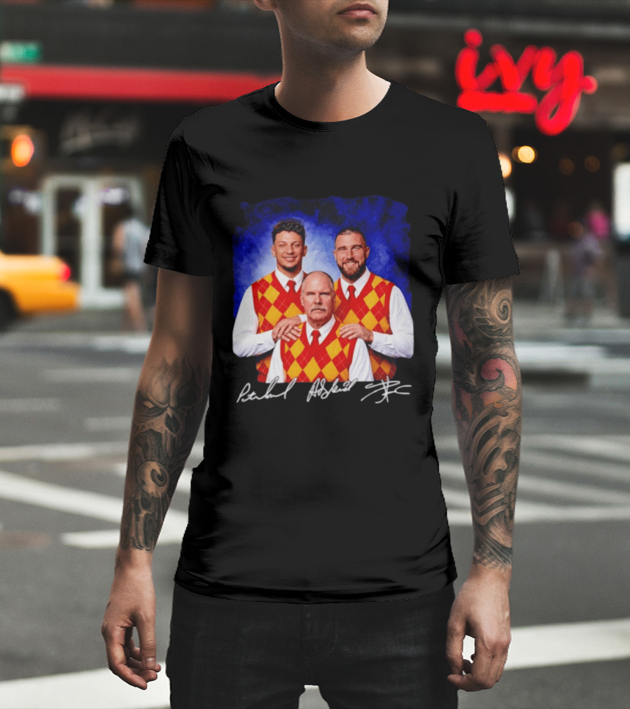 Patrick Mahomes Andy Reid Travis Kelce Kansas City Chiefs Step Brothers T-Shirt