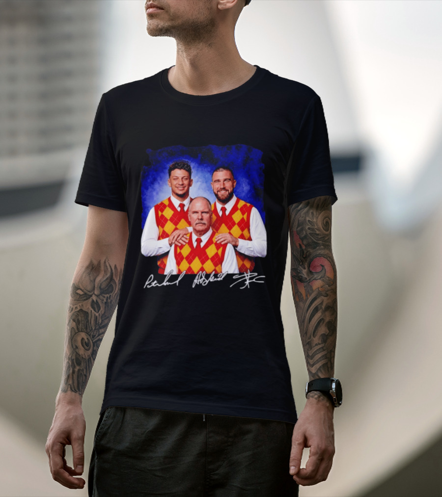 Patrick Mahomes Andy Reid Travis Kelce Kansas City Chiefs Step Brothers T-Shirt