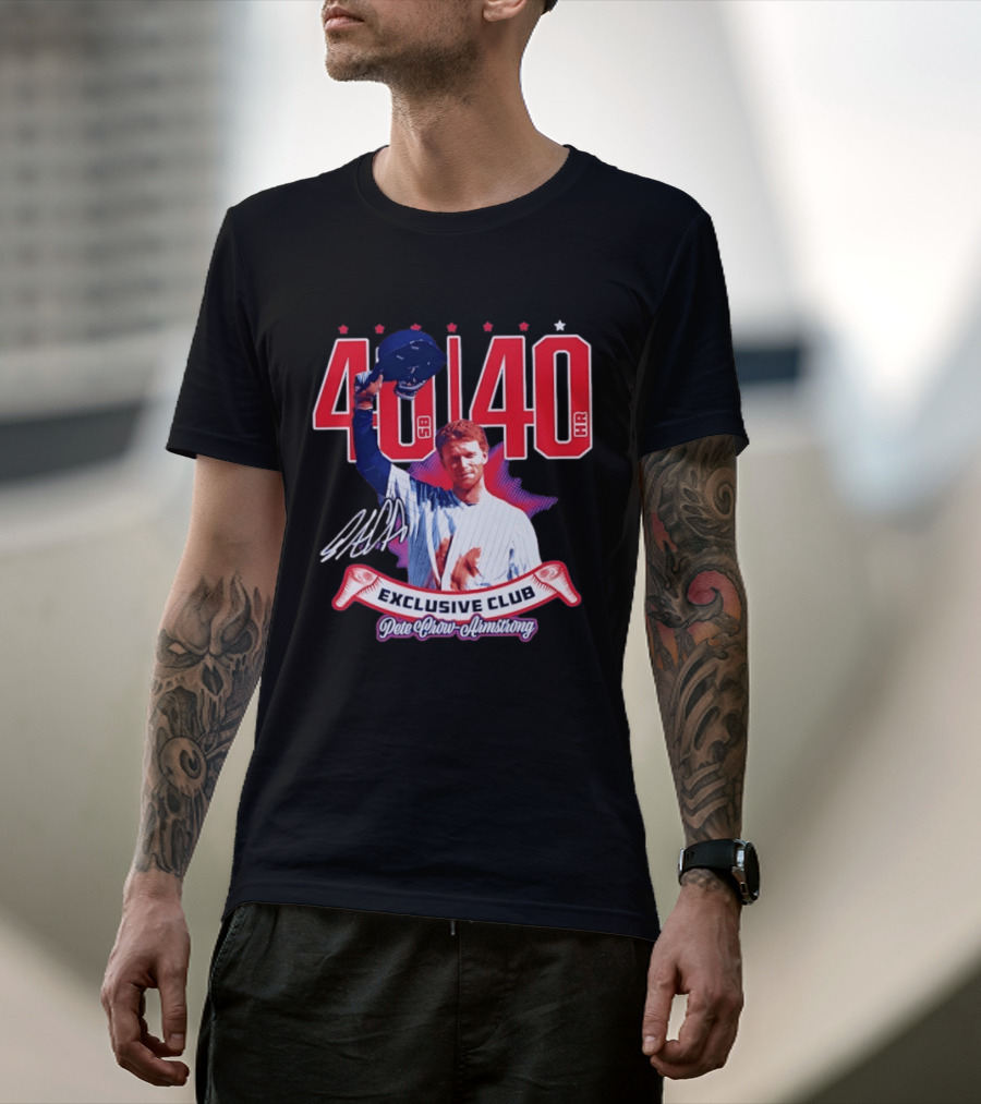 40 40 Club Curtain Call Pete Crow Armstrong Exclusive Chicago Cubs T-Shirt