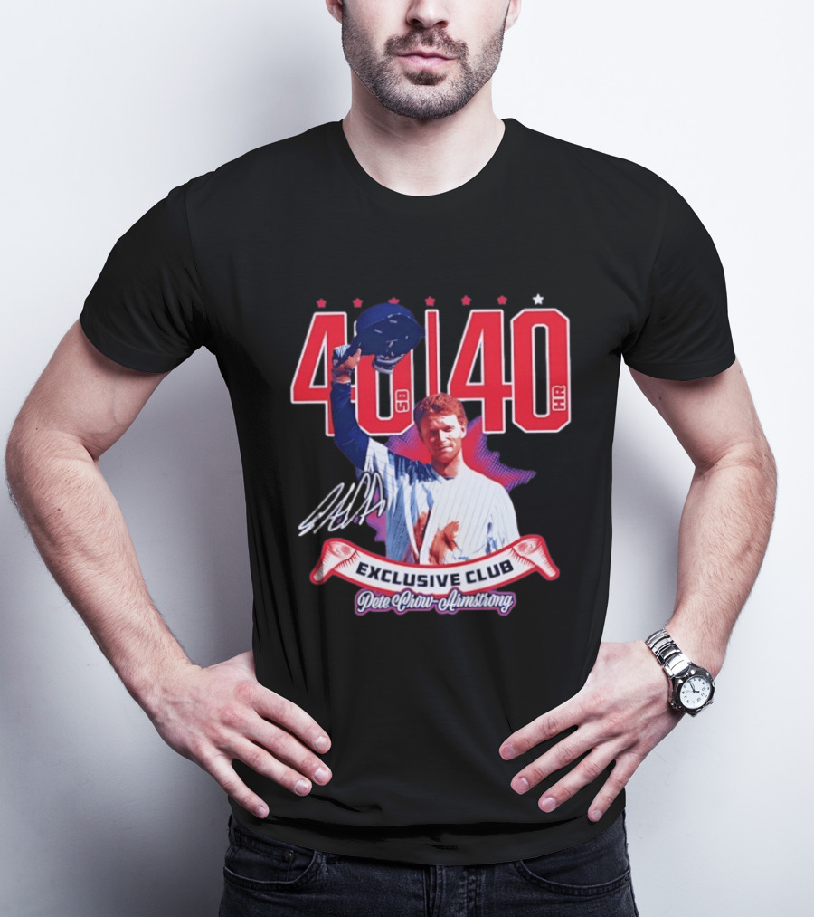 40 40 Club Curtain Call Pete Crow Armstrong Exclusive Chicago Cubs T-Shirt