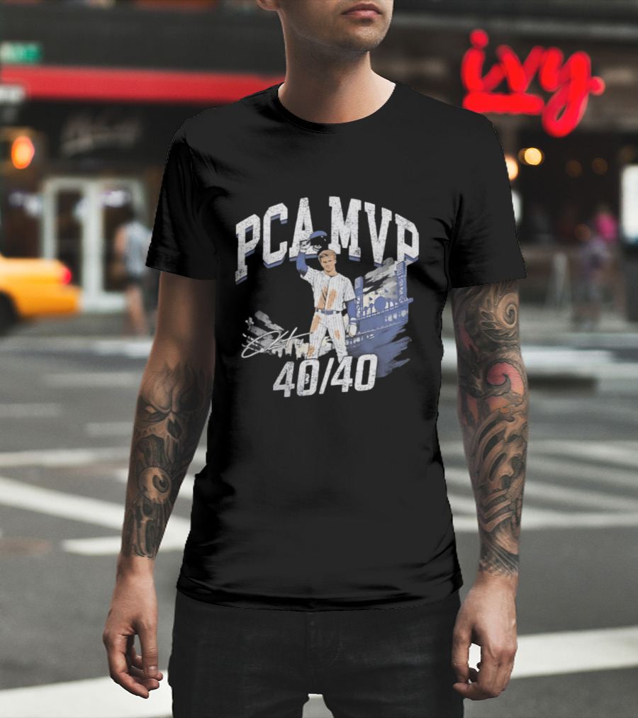 PCA MVP Pete Crow Armstrong Chicago Cubs 40 40 Club T-Shirt