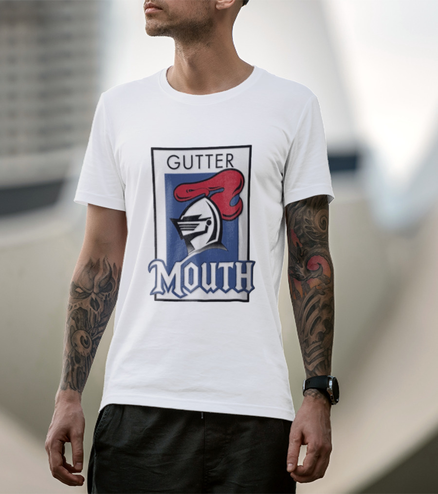 Gutter Mouth Knight Helmet Red Plume T-Shirt