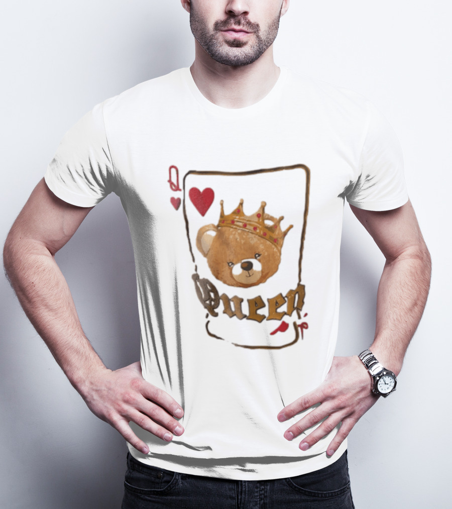 Queen Of Hearts Teddy Bear Crown Royalty T-Shirt