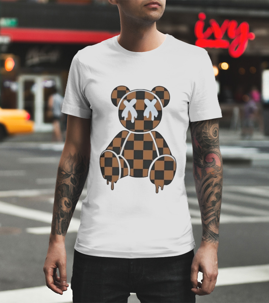 Jamie Foxx Jimmy Kimmel Live Checkered X Eyes Dripping Teddy Bear T-Shirt