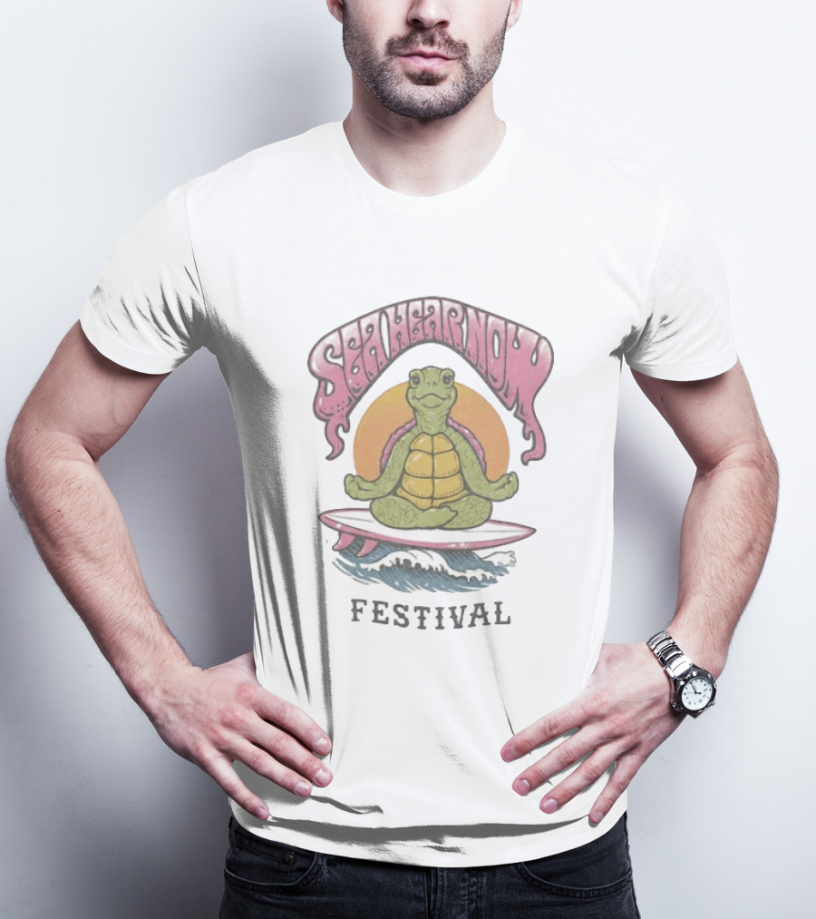 Sea Hear Now Festival September 19 & 20 2026 Asbury Park New Jersey Turtle Surfing Waves T-Shirt