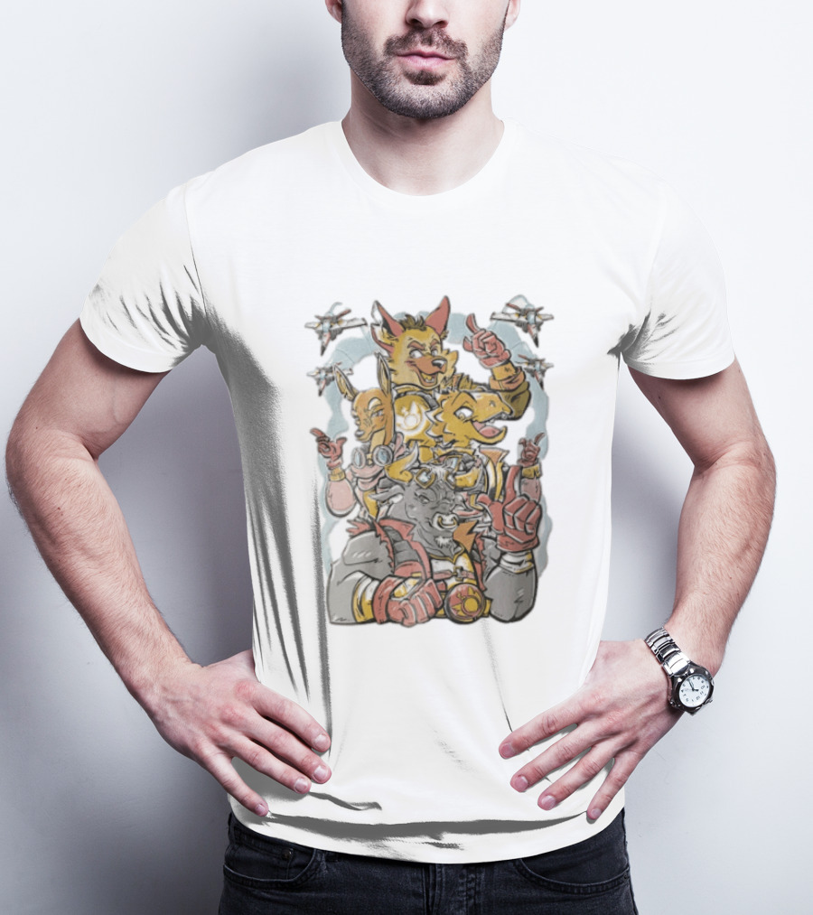 Star Fox Team Characters Thumbs Up Fighter Jets Gaming Adventure T-Shirt