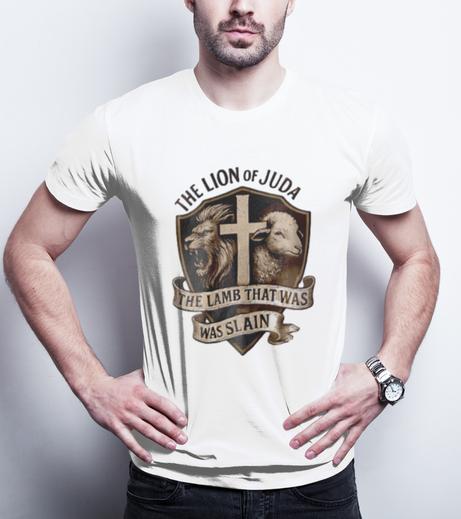The Lion Of Judah Shield Cross The Lamb That Was Slain T-Shirt