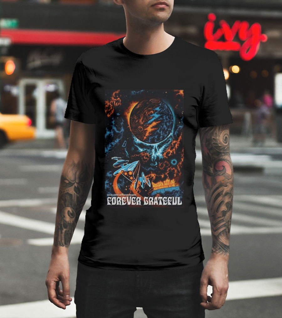 Forever Grateful Haight Street Art Center Golden Gate Park San Francisco 2026 Vibrant Cosmic Scene T-Shirt