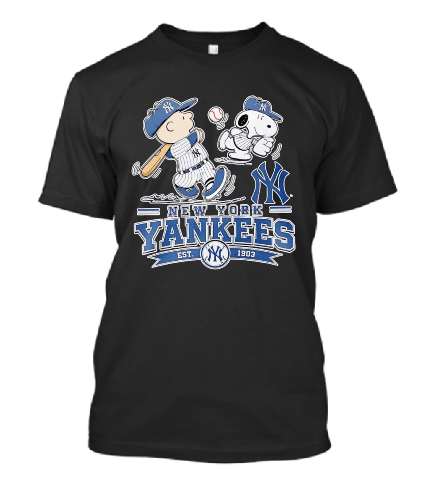 Charlie Brown Snoopy New York Yankees Est 1903 T-Shirt