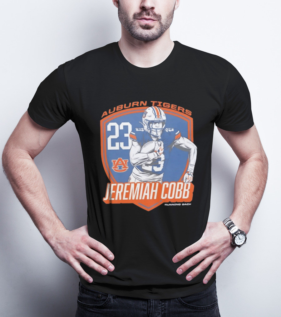 Jeremiah Cobb 23 Auburn Tigers Running Back Football Player T-Shirt