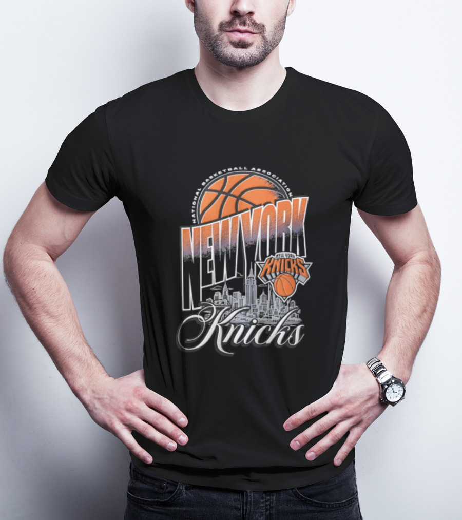 New York Knicks Basketball Skyline Something Inked T-Shirt