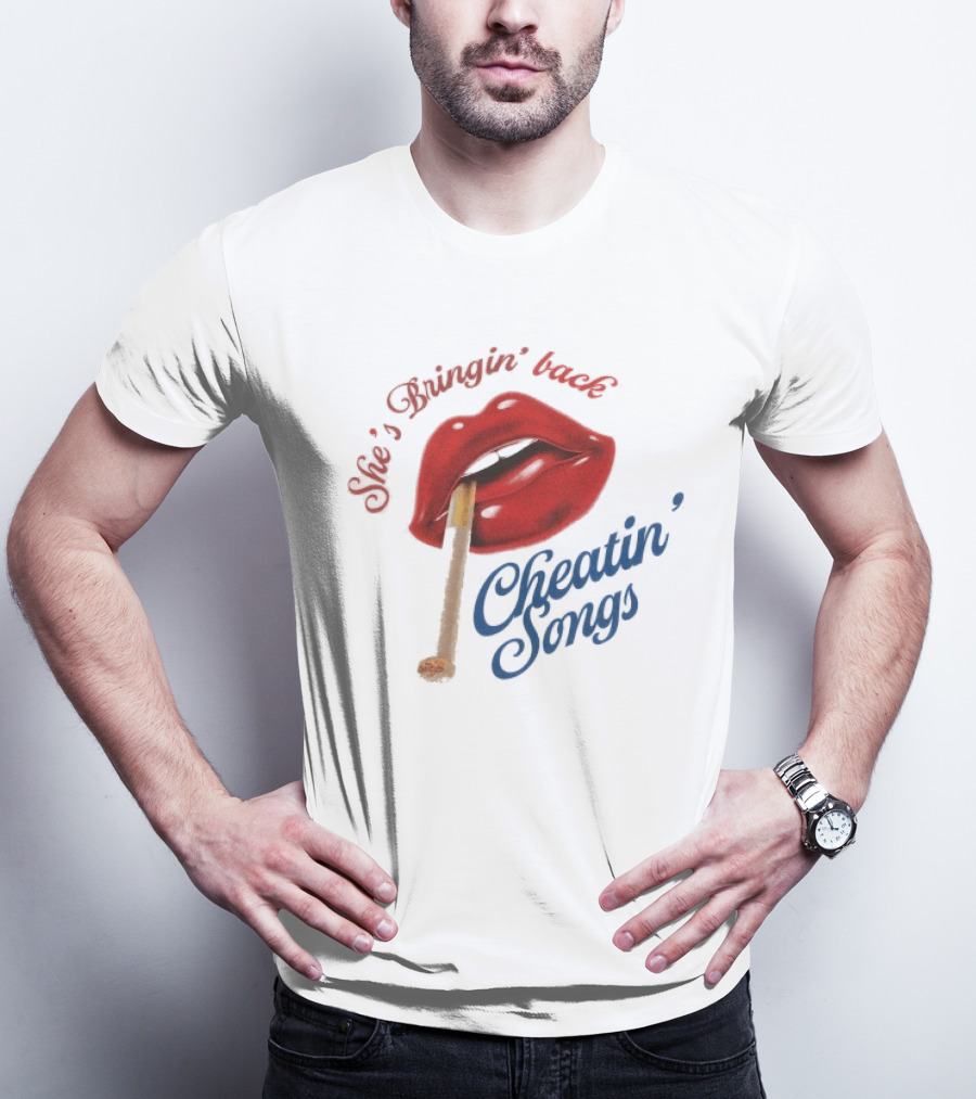 Midland She's Bringin' Back Cheatin' Songs Red Lips Matchstick T-Shirt