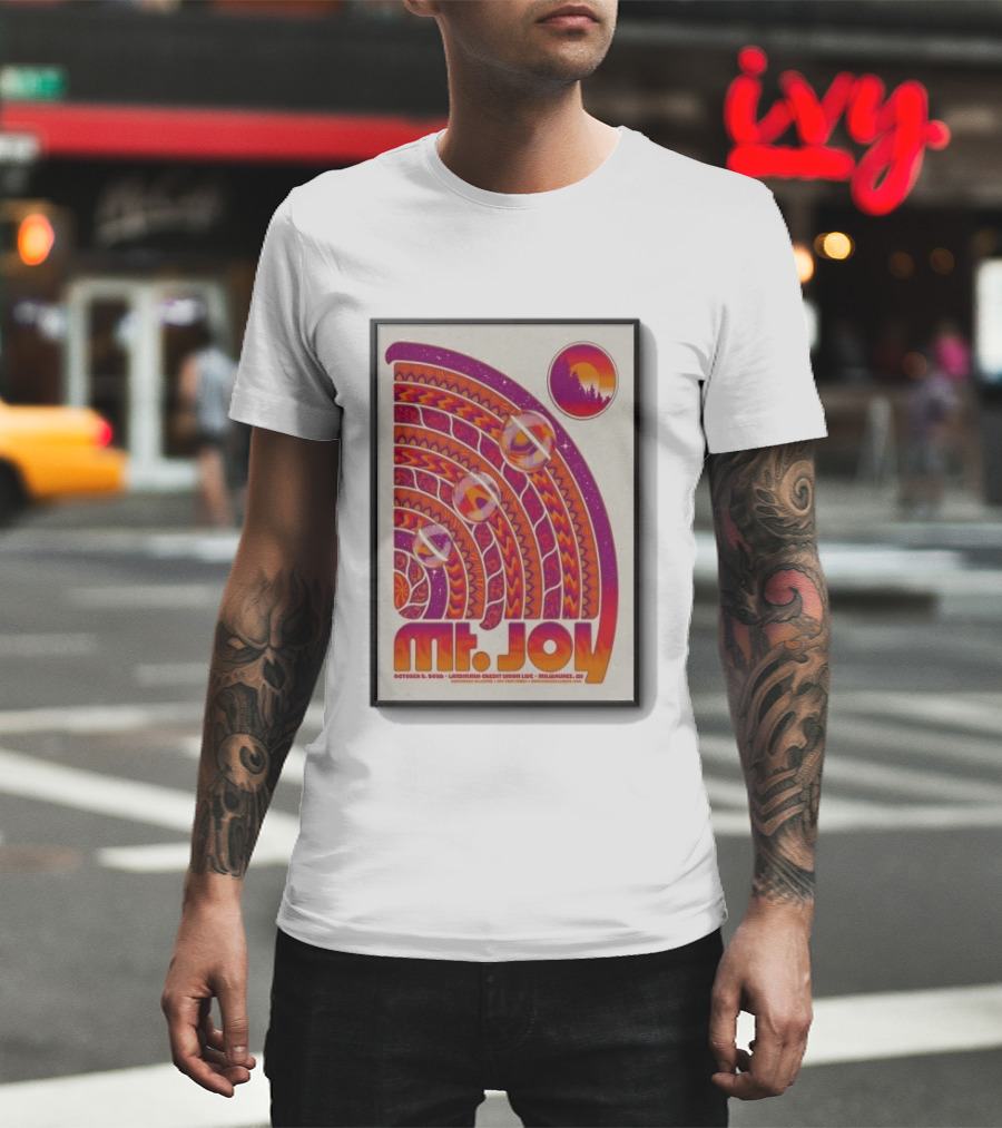 MT. Joy October 2 2026 Landmark Credit Union Live Milwaukee WI Psychedelic Sunset T-Shirt
