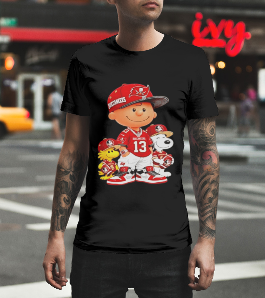 Charlie Brown 13 Snoopy Woodstock Buccaneers Florida State T-Shirt