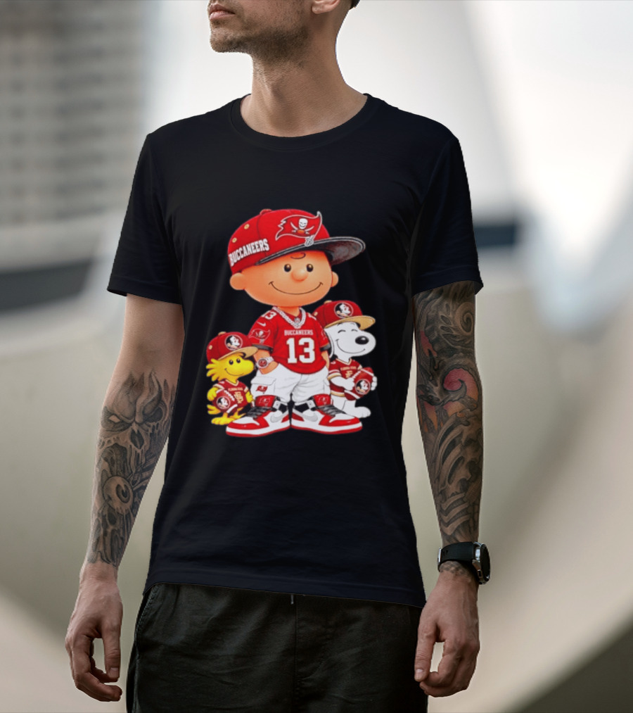 Charlie Brown 13 Snoopy Woodstock Buccaneers Florida State T-Shirt