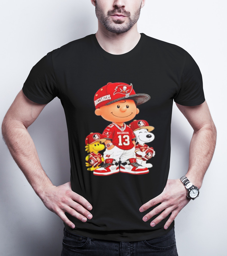 Charlie Brown 13 Snoopy Woodstock Buccaneers Florida State T-Shirt