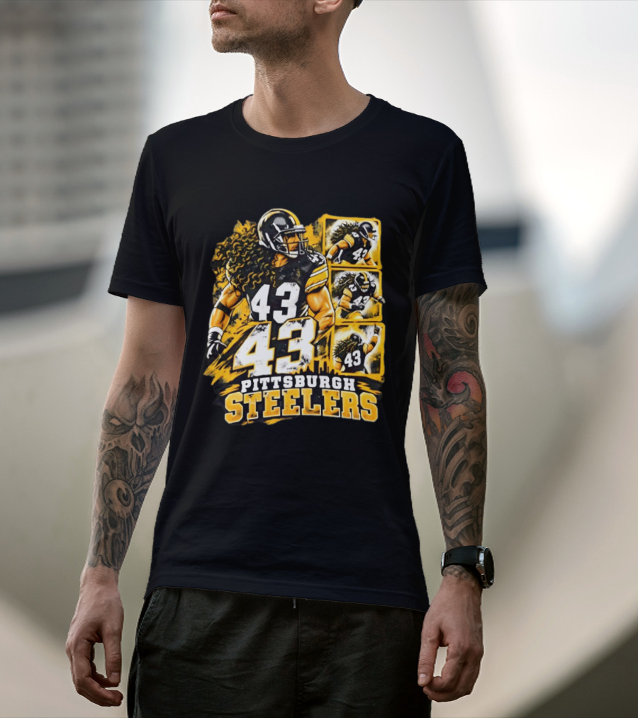 Pittsburgh Steelers 43 Football Player Tribute Sports Team Fan Gear T-Shirt