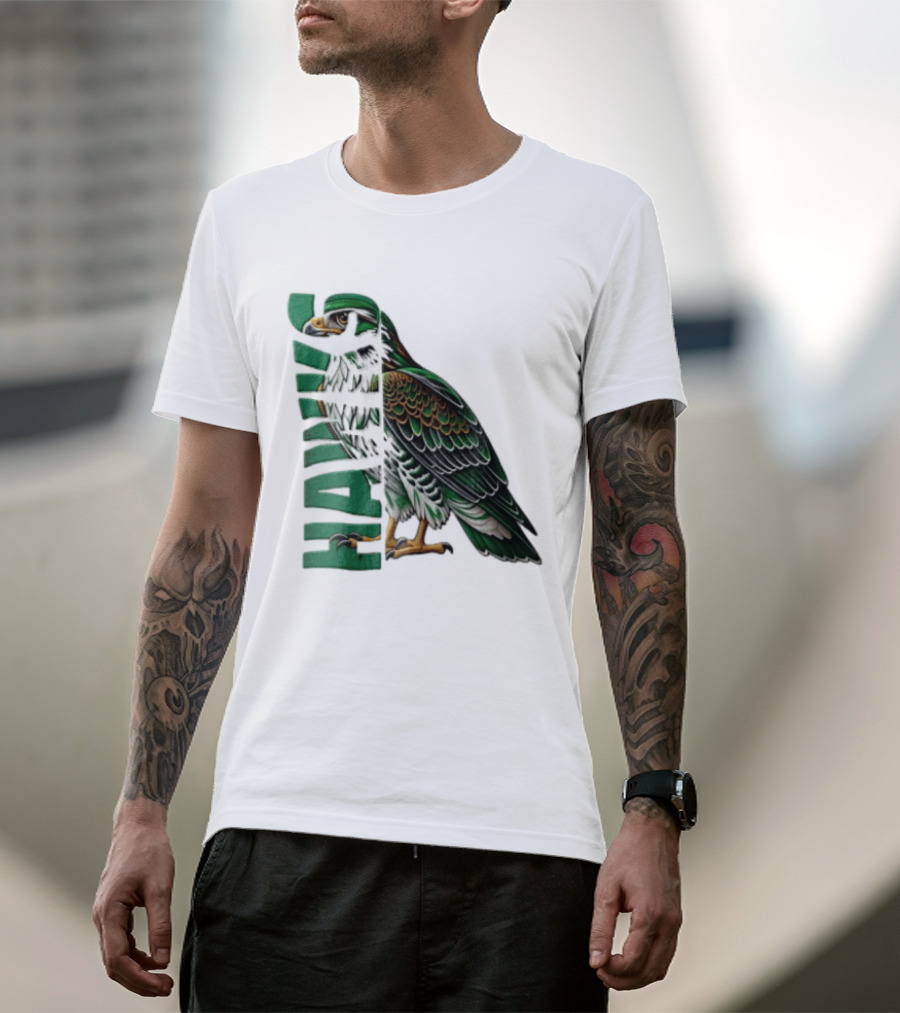 Atlanta Hawks Green Brown Hawk Bird Profile View T-Shirt