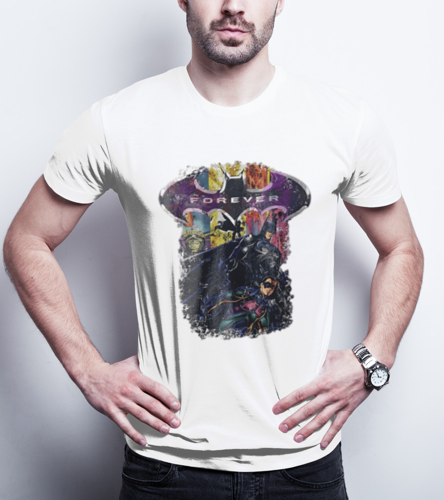 Batman Forever Movie Heroes Art Villains And Allies T-Shirt