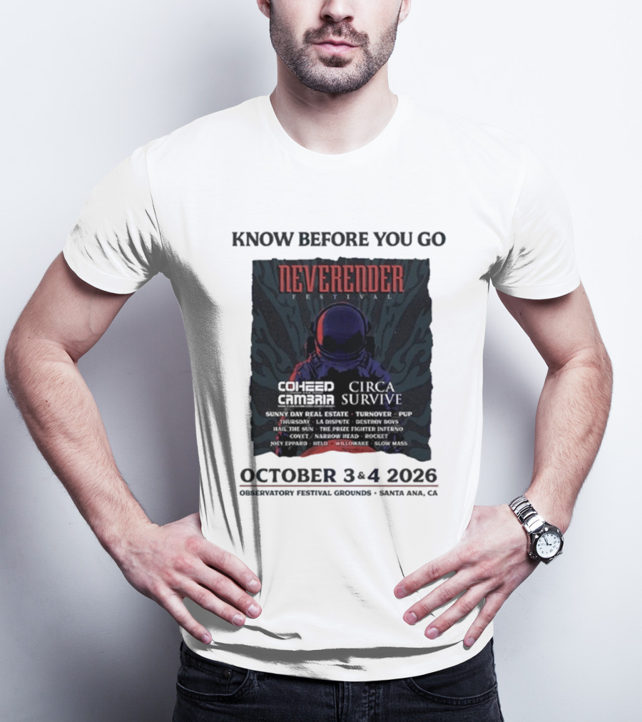 Neverender Coheed And Cambria Festival 2026 October Santa Ana Observatory Grounds T-Shirt