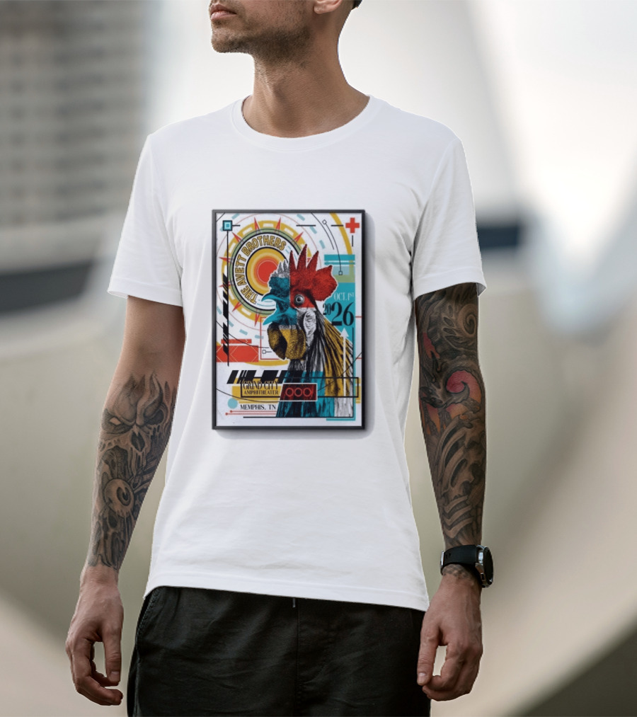 The Avett Brothers Memphis TN Grand City Amphitheater October 1 2026 Rooster T-Shirt