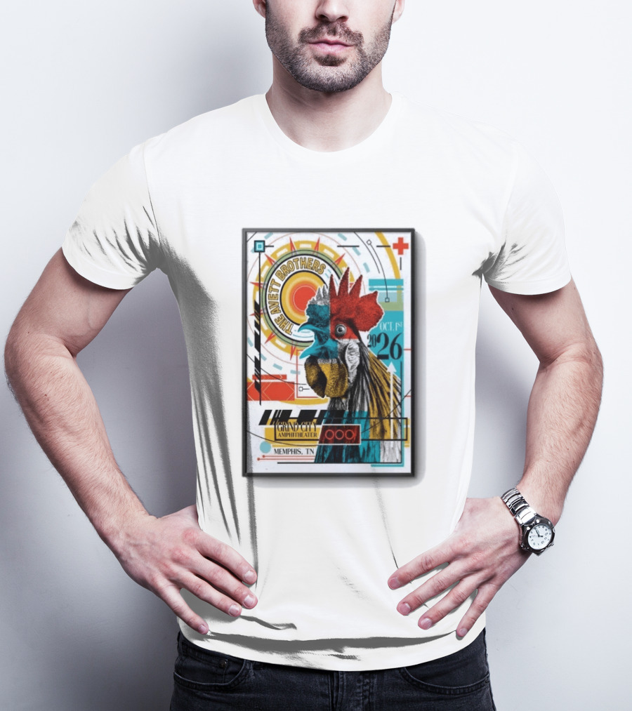 The Avett Brothers Memphis TN Grand City Amphitheater October 1 2026 Rooster T-Shirt