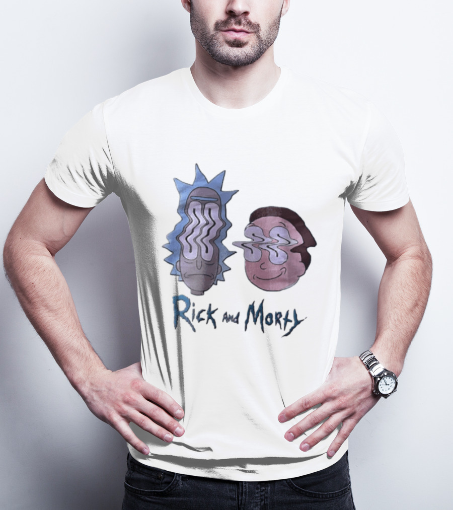 Rick And Morty Sanchez Morty Smith Wavy Face Cartoon T-Shirt